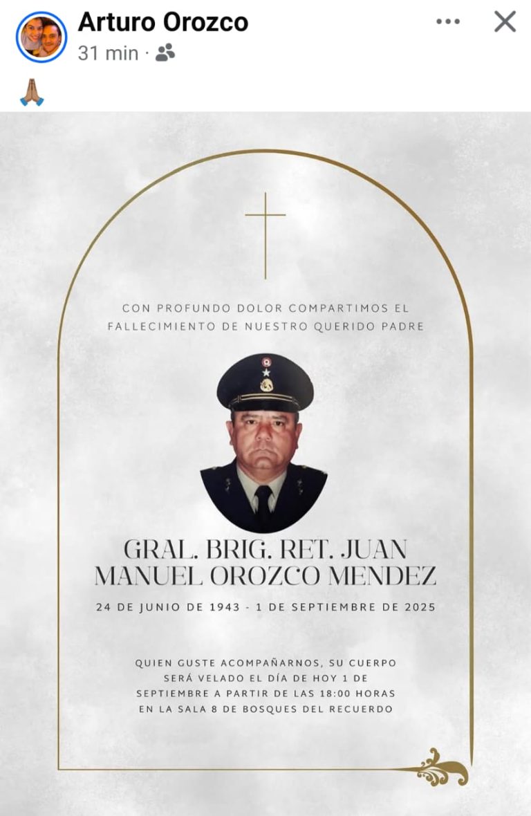 Fallece el General Juan Manuel Orozco Méndez; fue titular de SSP con Fidel Herrera - Versiones